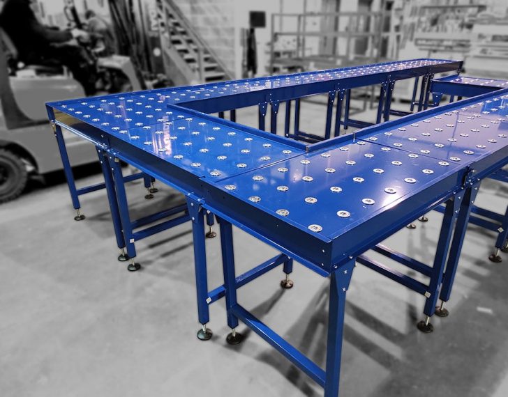 Bespoke ball transfer tables for assembly on site - Spaceguard