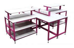 Modular workbenches create a versatile workspace ideal for easy ...