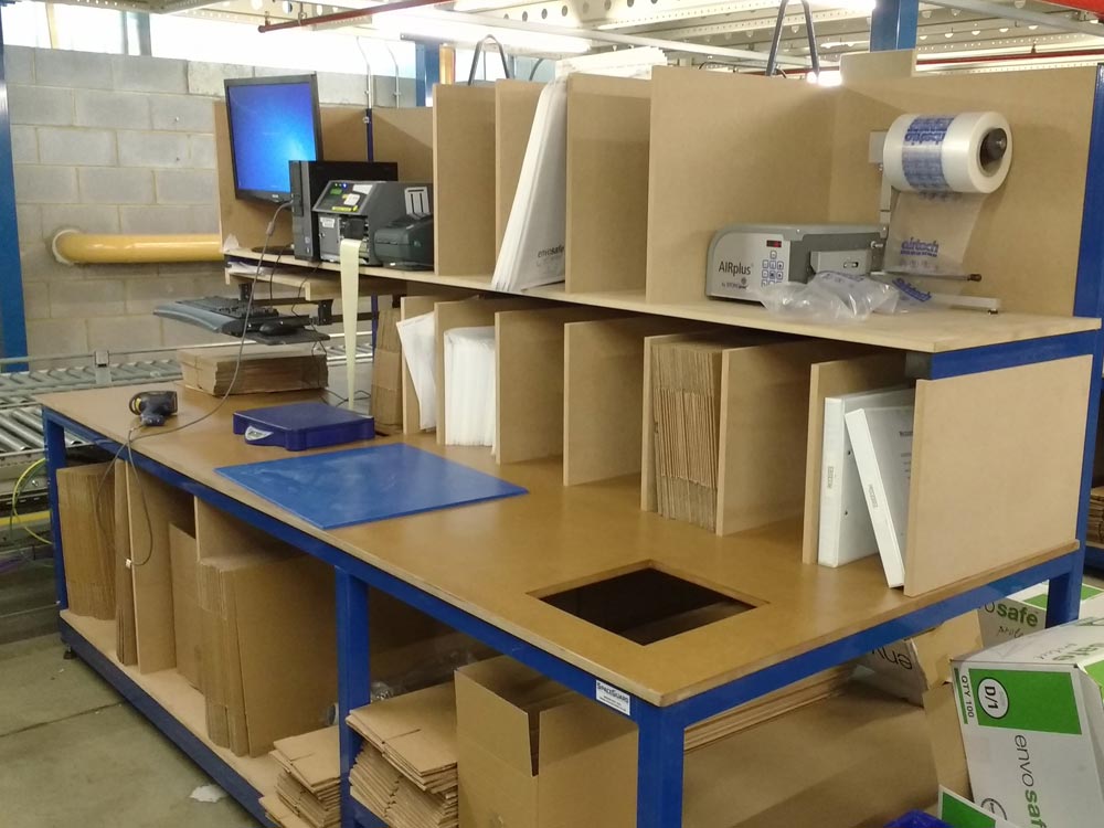 Packing Benches - Spaceguard UK Packing bench manufacturer