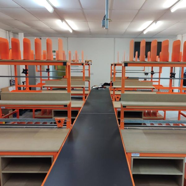 Dispatch Area Packing Benches & Conveyor System | Spaceguard